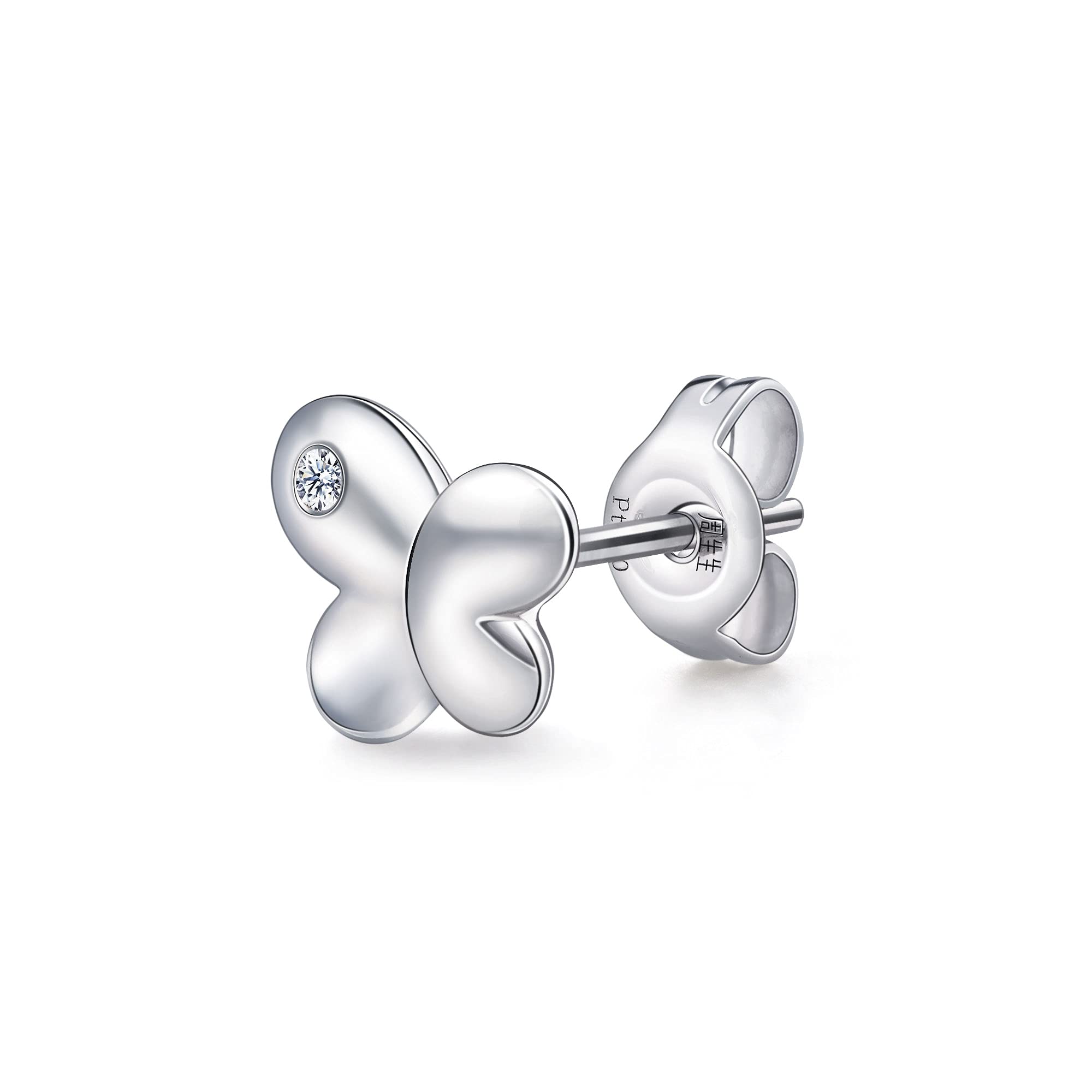 CHOW SANG SANG 950 Platinum Star Diamond Stud Single Earring for Women 92110E (Sold Single Not Pair)