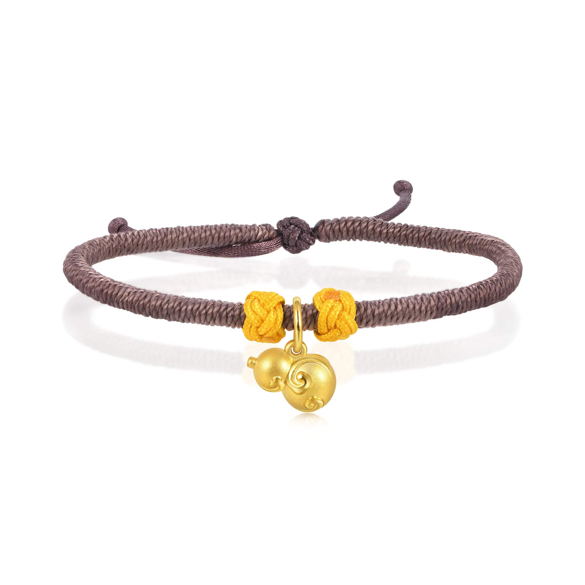 CHOW SANG SANG Cultural Blessings 999 24K Solid Gold Gourd (Wulu) Auspicious Blessing Bracelet for Women 92058B | 8.6 Inches, (22 CM)