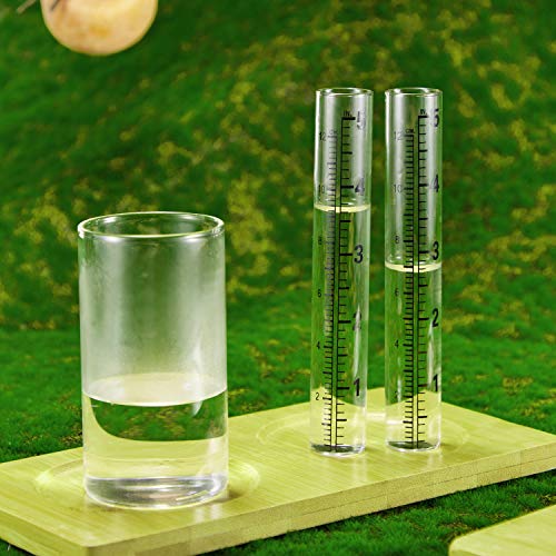 Frienda 4 Pieces Capacity Rain Gauge Glass Tube Replacement Rainfall Test Tube with Scale for Yard Garden Outdoor Home (4, 5 Inch)