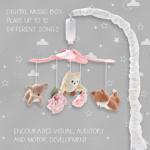 The Peanutshell Woodland Musical Crib Mobile for Girls