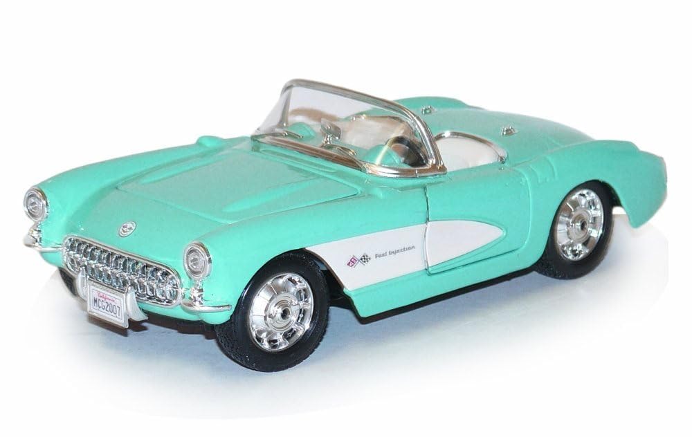 Maisto 1957 Chevy Corvette Convertible, Turquoise Special Edition 31275 - 1/24 Scale Diecast Model Toy Car