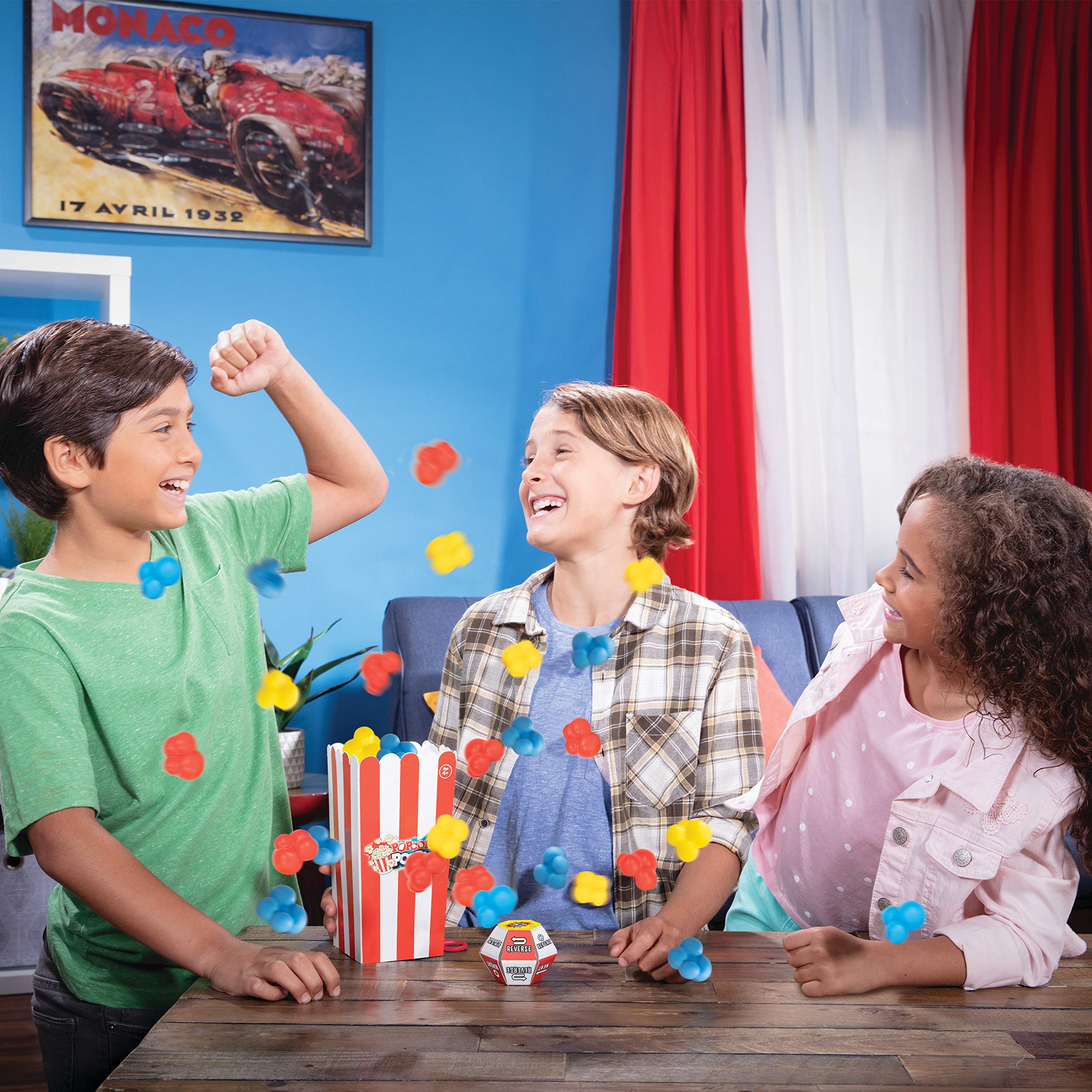 Moose Racing Popcorn Poppin' - for Ages 4+ | 2+ Players - Includes Popcorn Box with Timer, Die & Instructions - Fast-Paced Family Fun, Multi (91011)