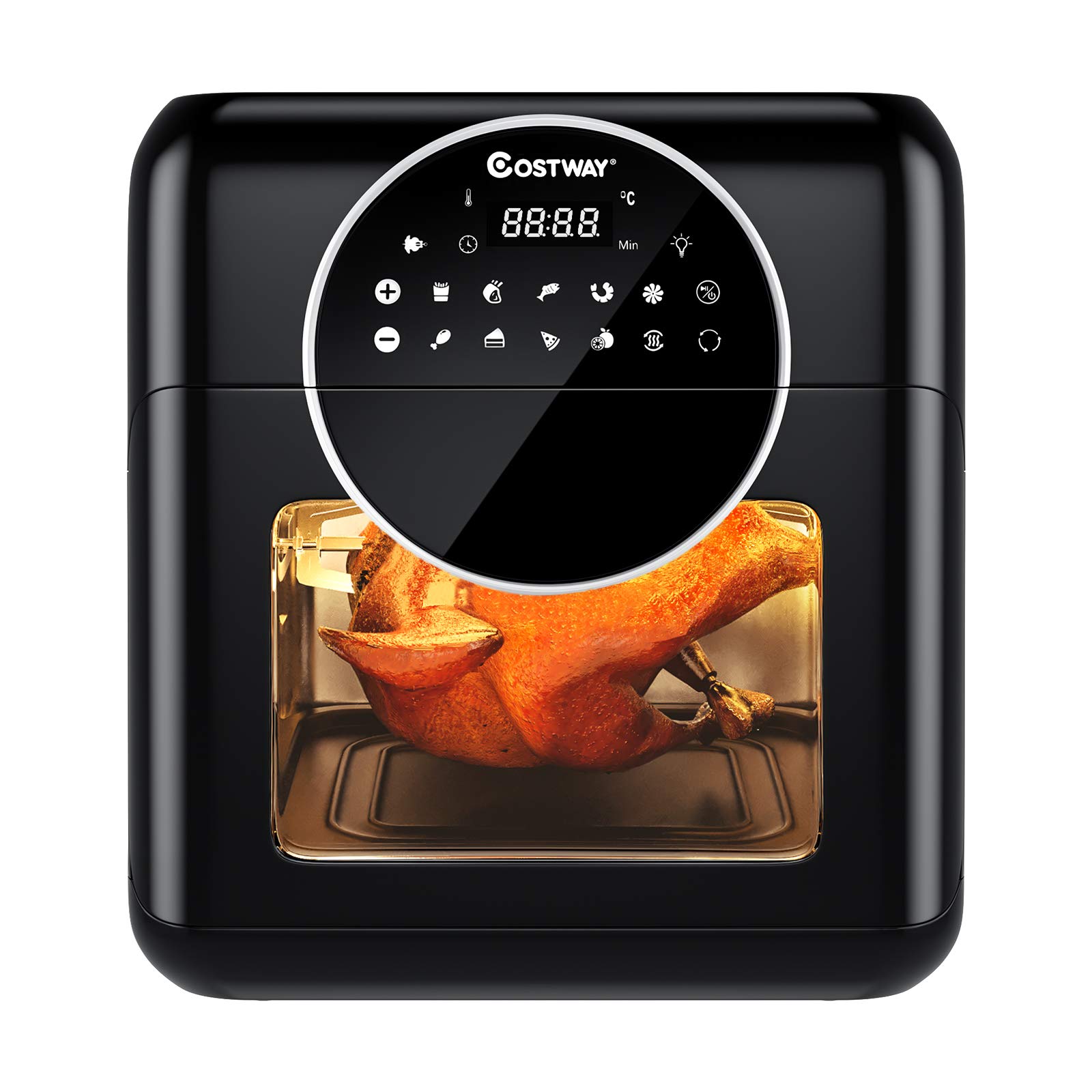 Costway 10.5QT Electric Air Fryer Oven with Digital Touch Screen, 1500W, Oil-Free, Black