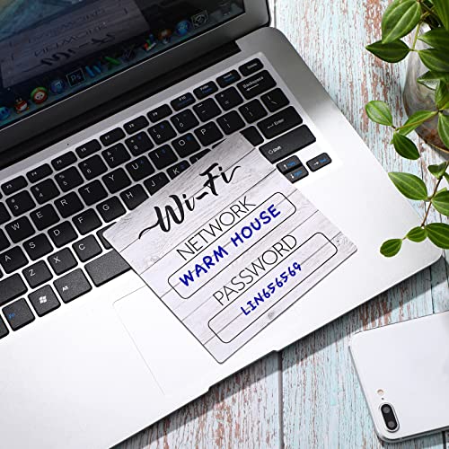 Oudain 5 Pieces Wi-Fi Password Sign Rustic Fridge Magnet Magnetic Wi-Fi Sign Compatible with Airbnb VRBO