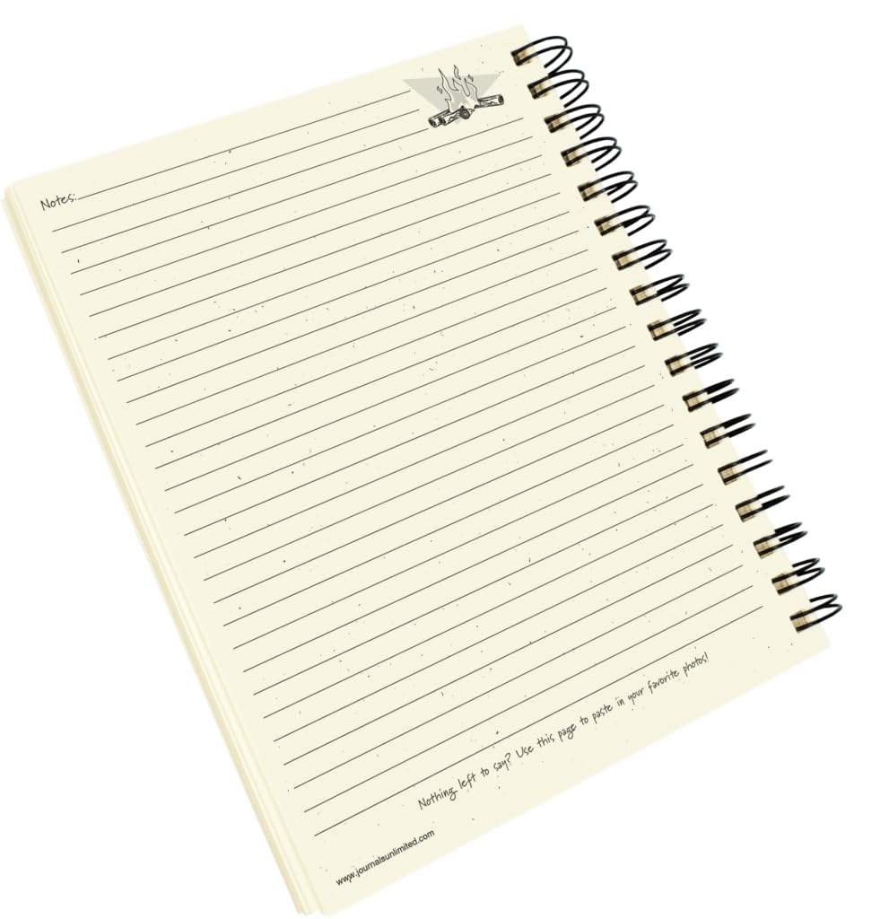 Write it Down Journals Unlimited Series Guided Journal, Camping, The Camper's Journal, with a Yellow Hard Cover, Made of Recycled Materials, 7.5"x 9"