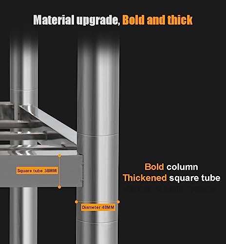 Commercial Kitchen Sink 304 Stainless Steel Sink w/Compartment Free Standing Utility Sink Size 120x45x80cm 47.2x17.7x31.5in for Restaurant, Kitchen (2 bowls)