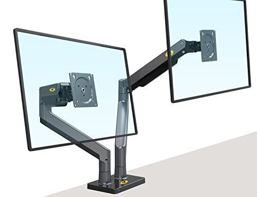NB North Bayou Dual Monitor, 22''-32'', Arm Ultra Wide Full Motion Swivel Mount with Gas Spring, Load Capacity from 4.4 to 33lbs Each Height Adjustable Stand G35