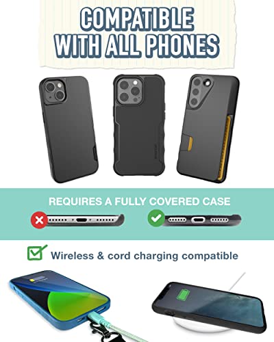 Smartish Phone Wristlet - Case Clinger - Universal iPhone Holder with Detachable Wrist Strap Loop - Black Vegan Leather