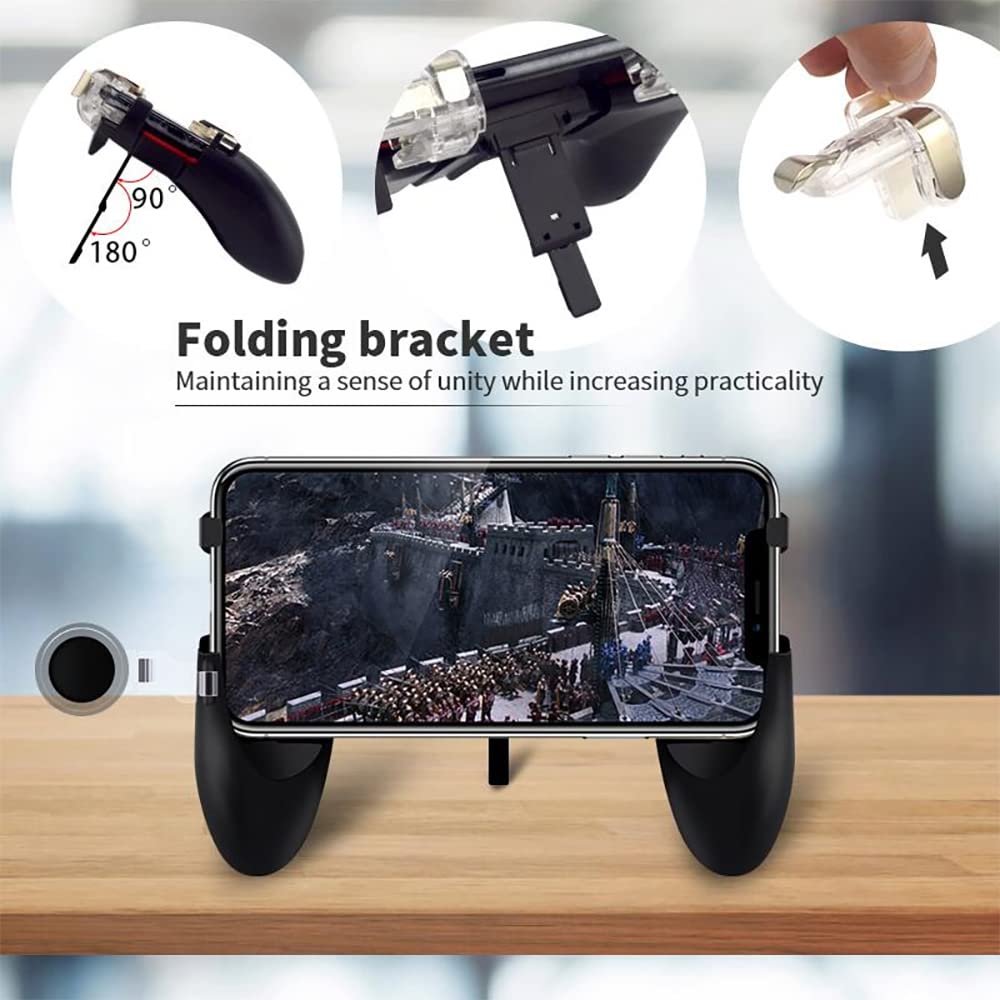 DATA FROG Mobile Game Controller for Pubg Gamepad Trigger Shooting Fire Button Phone L1R1 Shoot Joystick for 4.7-6.5" for iPhone Android Mobile Phone