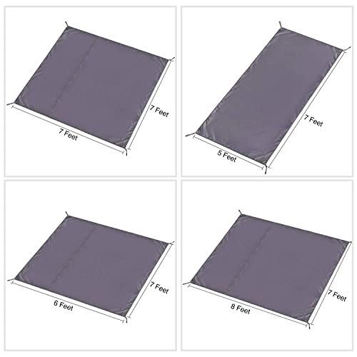 CAMPMOON Waterpfoof Camping Tarps 7x7 Feet, Large Oxford 4 in 1 Tent Footprints Ultralight Compact Ground Cloth for Camping Backpacking, Gray