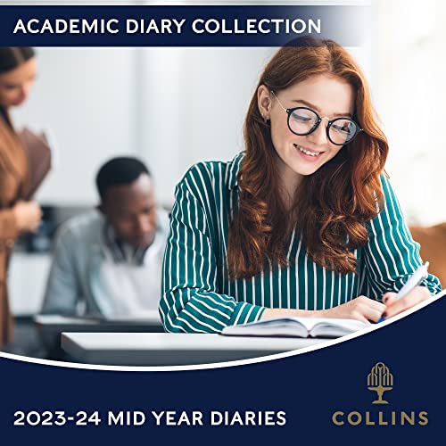 Collins Scandi Academic 2023-24 A5 Day To Page Mid Year Diary Planner School, College or University Term Journal - August 2023 to August 2024 - Grey - PW51M.GEGY-2324