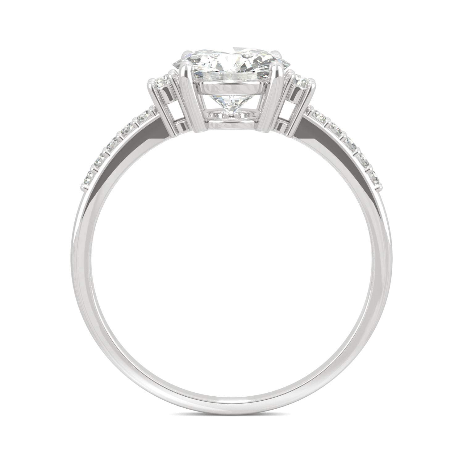 Charles & Colvard Created Moissanite 7mm Round Cut Engagement Ring for Women | 1.31 cttw DEW | Lab Grown | Solid 14K White Gold with Rhodium | Size 7