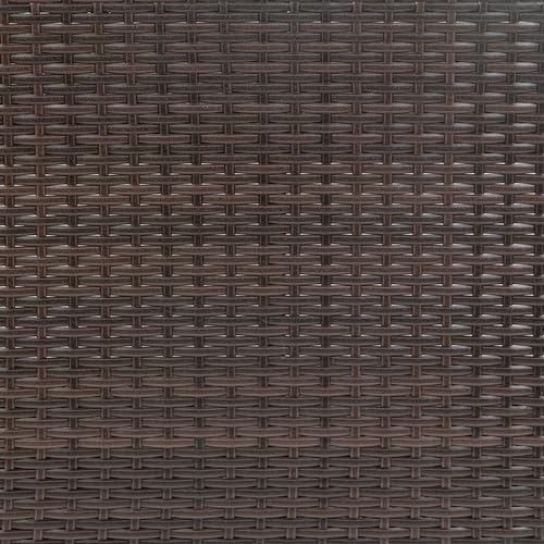 Flash Furniture Marco Indoor/Outdoor Patio Bar Counter Table, All-Weather Wicker Rattan Pattern, 2 Shelves, Brown