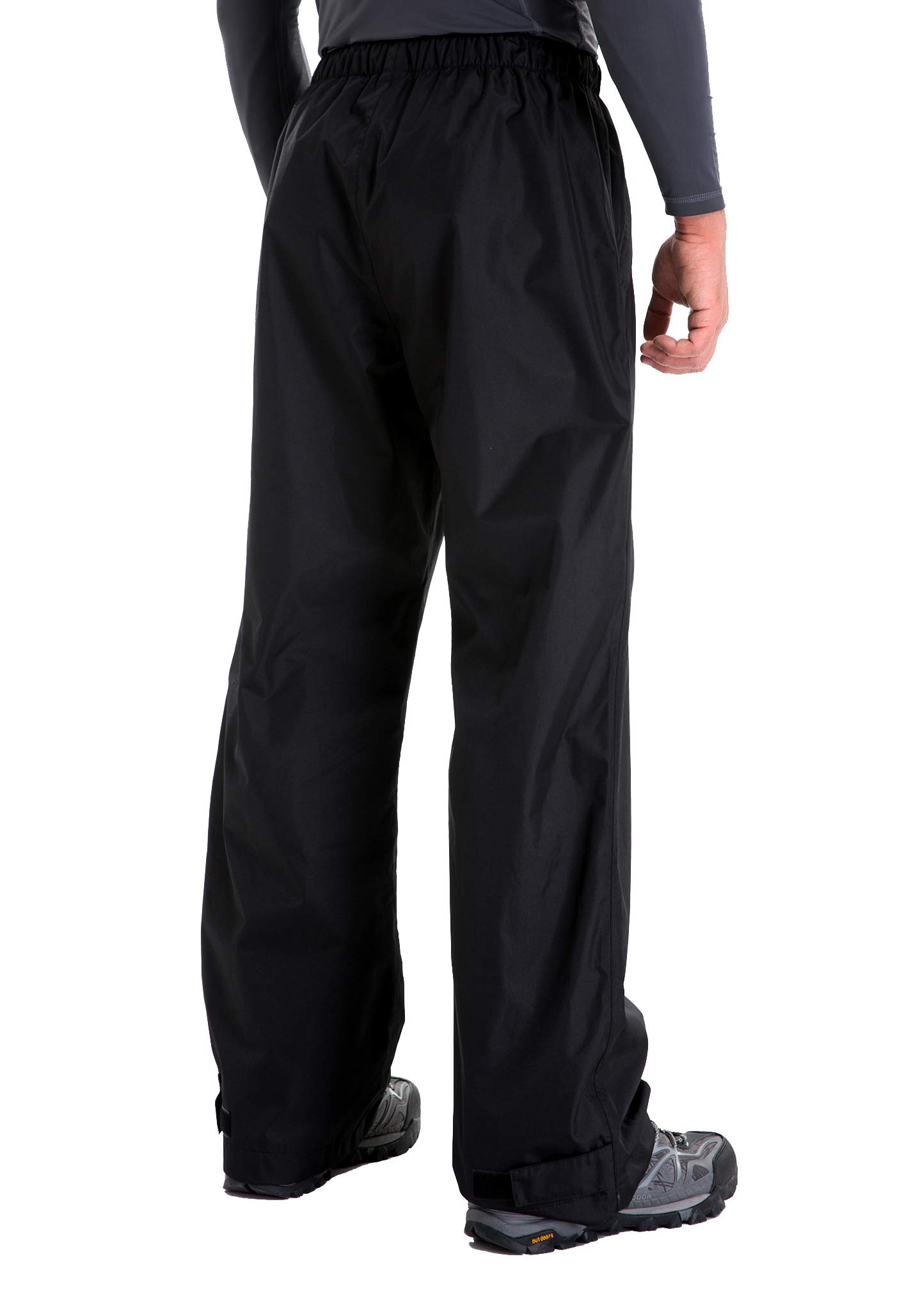 clothin Men's Waterproof Rain Pants Elastic Waist Drawstring Insulated Ski Pants with Zipper Pockets( Blue,XL)