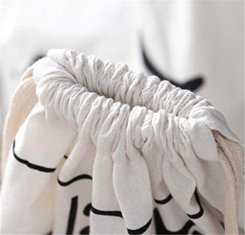 Mvchifay Laundry Bag Large Drawstring Canvas Toy Clothes Wash Storage Collapsible Reusable Baby Gift Holder for Travel College Bathroom (Stripes Pattern)