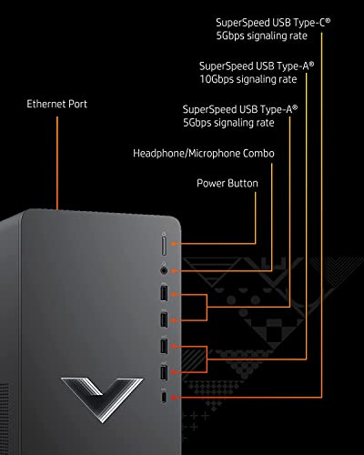 HP Victus 15L Gaming Desktop Computer AMD Octa-Core Ryzen 7 5700G Processor (Beats i7-10700) 16GB RAM 2TB SSD AMD Radeon RX 6600XT 8GB Graphic (>NVIDIA RTX 3060) USB-C DiplayPort Win11 + HDMI Cable