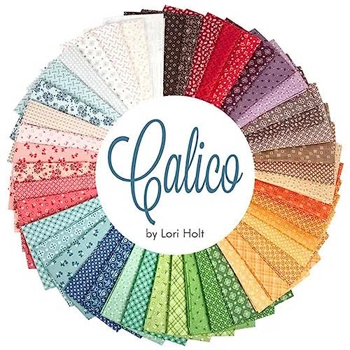 Calico 2.5 Inch Rolie Polie by Lori Holt of Bee in My Bonnet for Riley Blake Designs Includes 40 Pieces