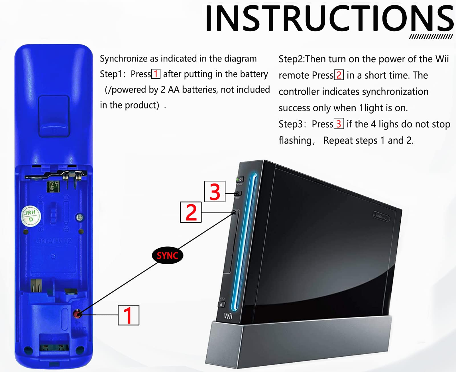 ZeroStory 2 Packs Classic Wireless Controller Compatible for Wii and Wii U Console, Gamepad with Silicone Case and Wrist Strap (Red and Dark Blue)