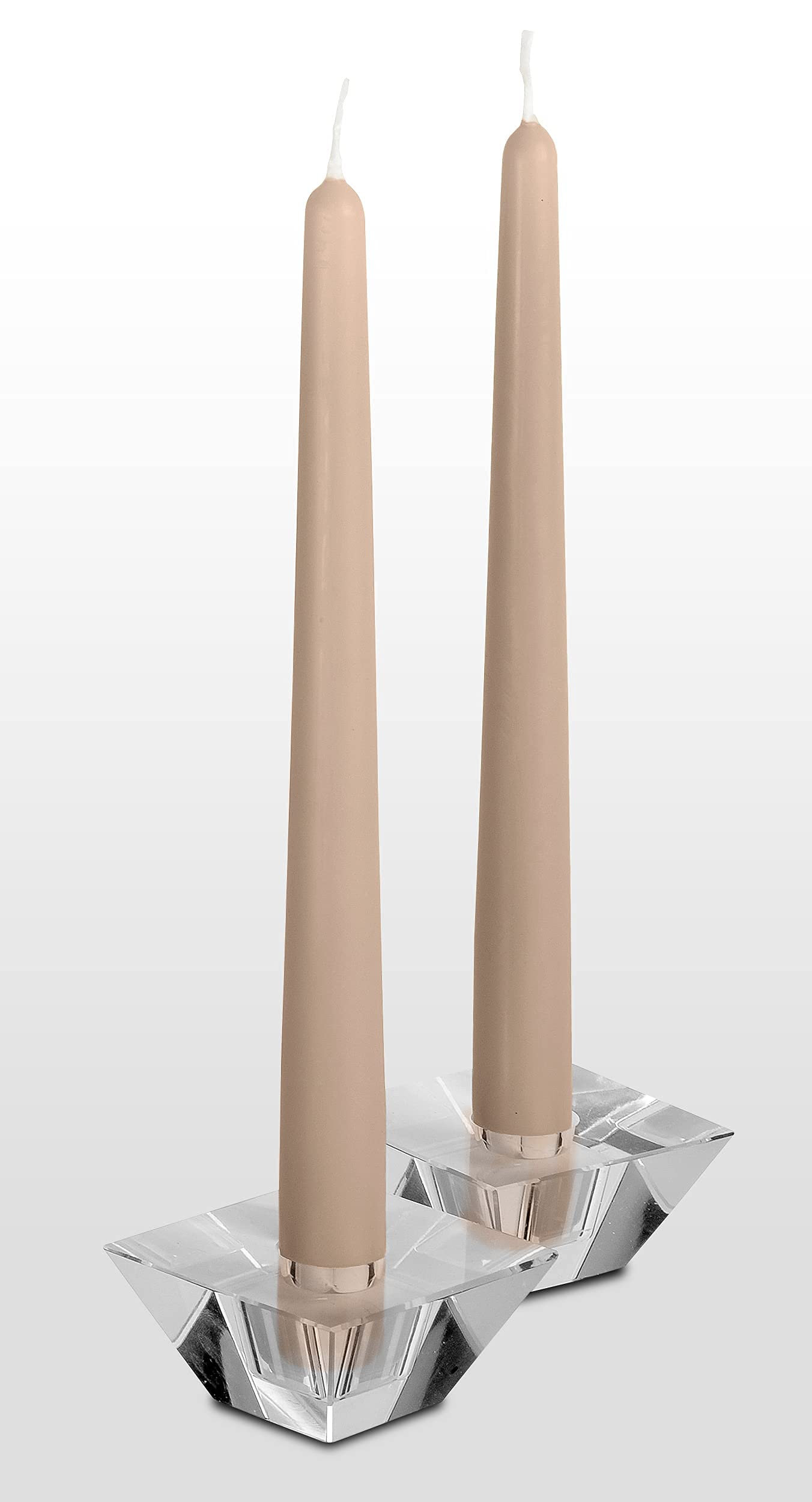 Hyoola 12 Pack Tall Taper Candles - 10 Inch Sahara Beige Dripless, Unscented Dinner Candle - Paraffin Wax with Cotton Wicks - 8 Hour Burn Time