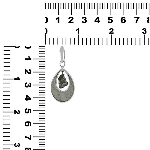 Campo del Cielo and Muonionalusta Meteorite Sterling Silver Drop Pendant
