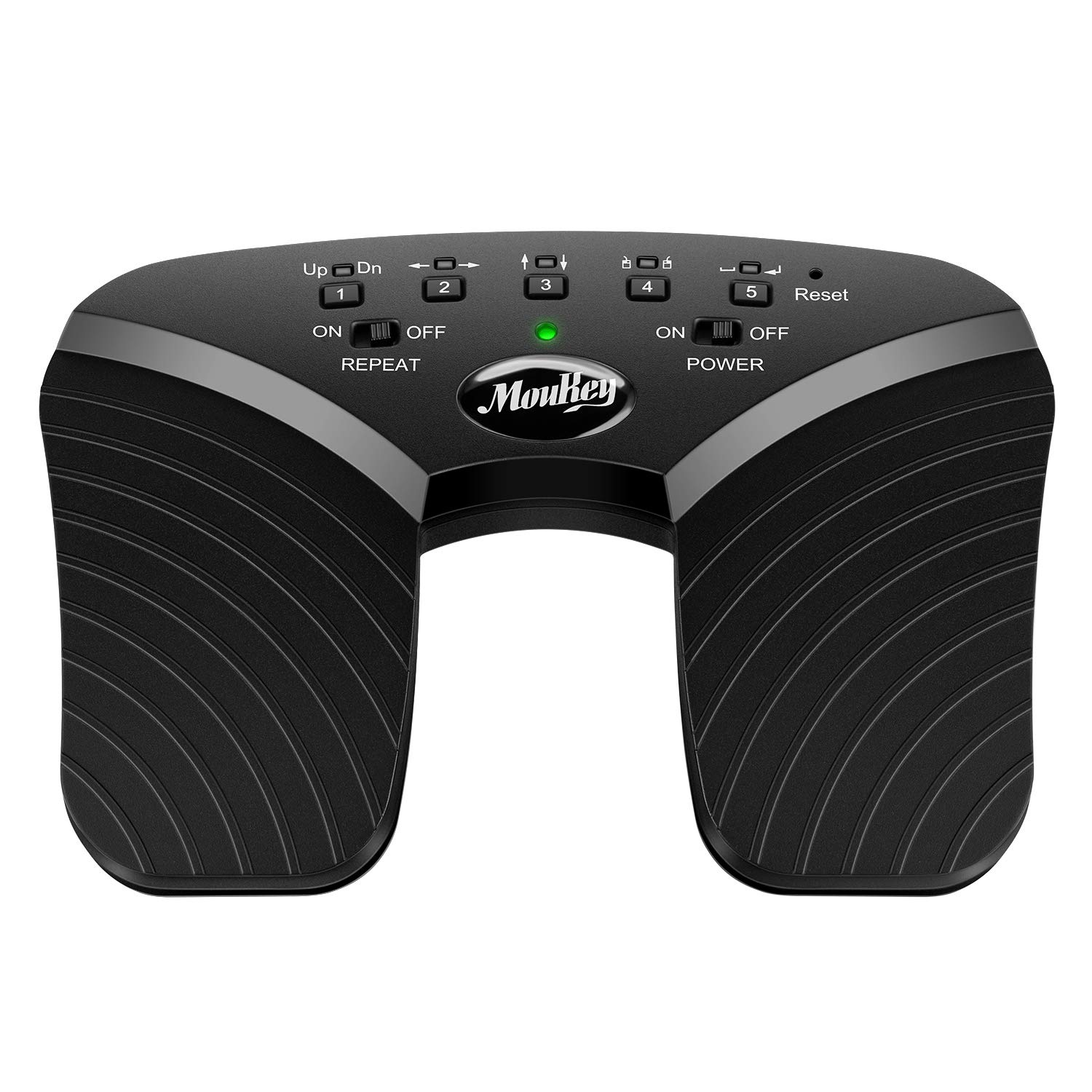 Moukey Wireless Page Turner Pedal Bluetooth Page Turner for Tablets Phone Foot Pedal Rechargeable Black
