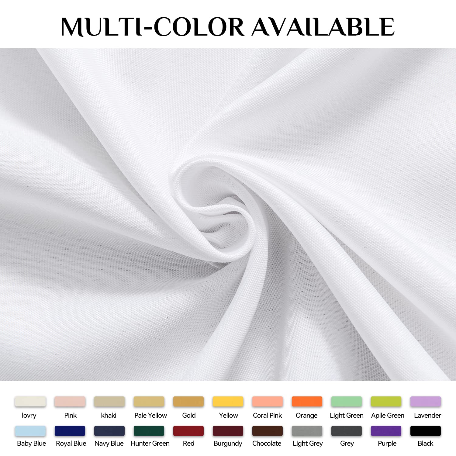 Softalker Round Tablecloth, Waterproof & Stain Resistant Table Cloth Wrinkle Free Fabric Washable 210GSM Polyester Table Cover for Spring/Party/Outdoor - 60 inch,White