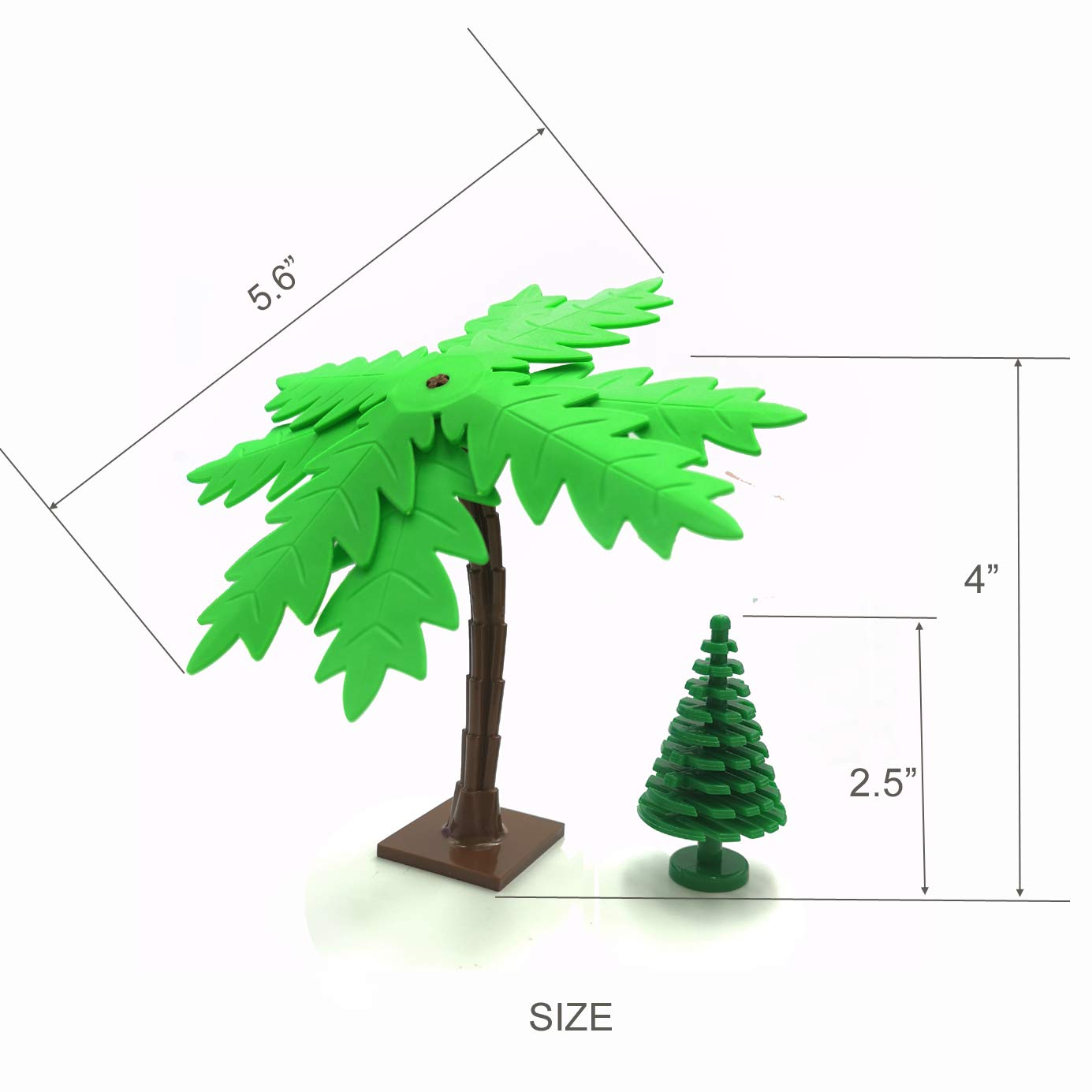 ZHX Garden Park Building Block Parts Botanical Scenery Accessories Plant Set Building Bricks Toy Trees Flowers Compatible All Major Brands (Without Baseplate)