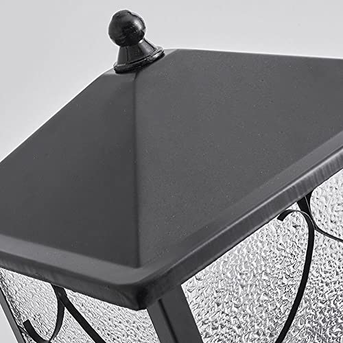 JSBDPHW Outdoor Waterproof Column Light Metal LED Warm Light Post Light Glass Lamp Shade Wall Lawn Courtyard Pillar LampPedestal Light Outdoor Post Light Fixtures