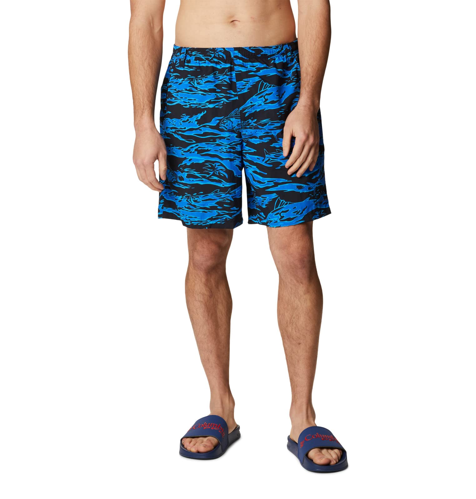 Columbia Men's Super Backcast Water Short, Skyler Marlin Palms Print, X-Large