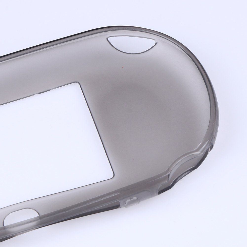 TPU Protective Silicone Case Skin Cover Shell for Playstation PS Vita 2000 PSV 2000 (Clear Black)