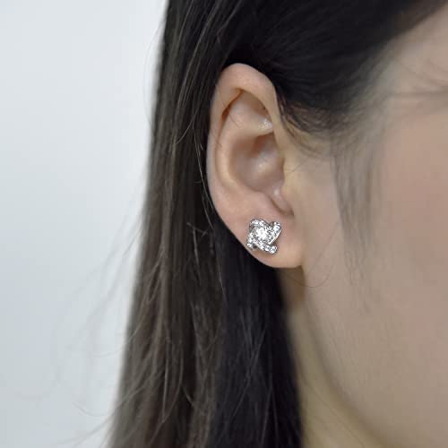 CANDYFANCY 2 Pieces 16g Gem Knit Knot Upper Ear Cartilage Helix Studs Earrings Auricle Piercings 16 Gauges 1/4" 6mm