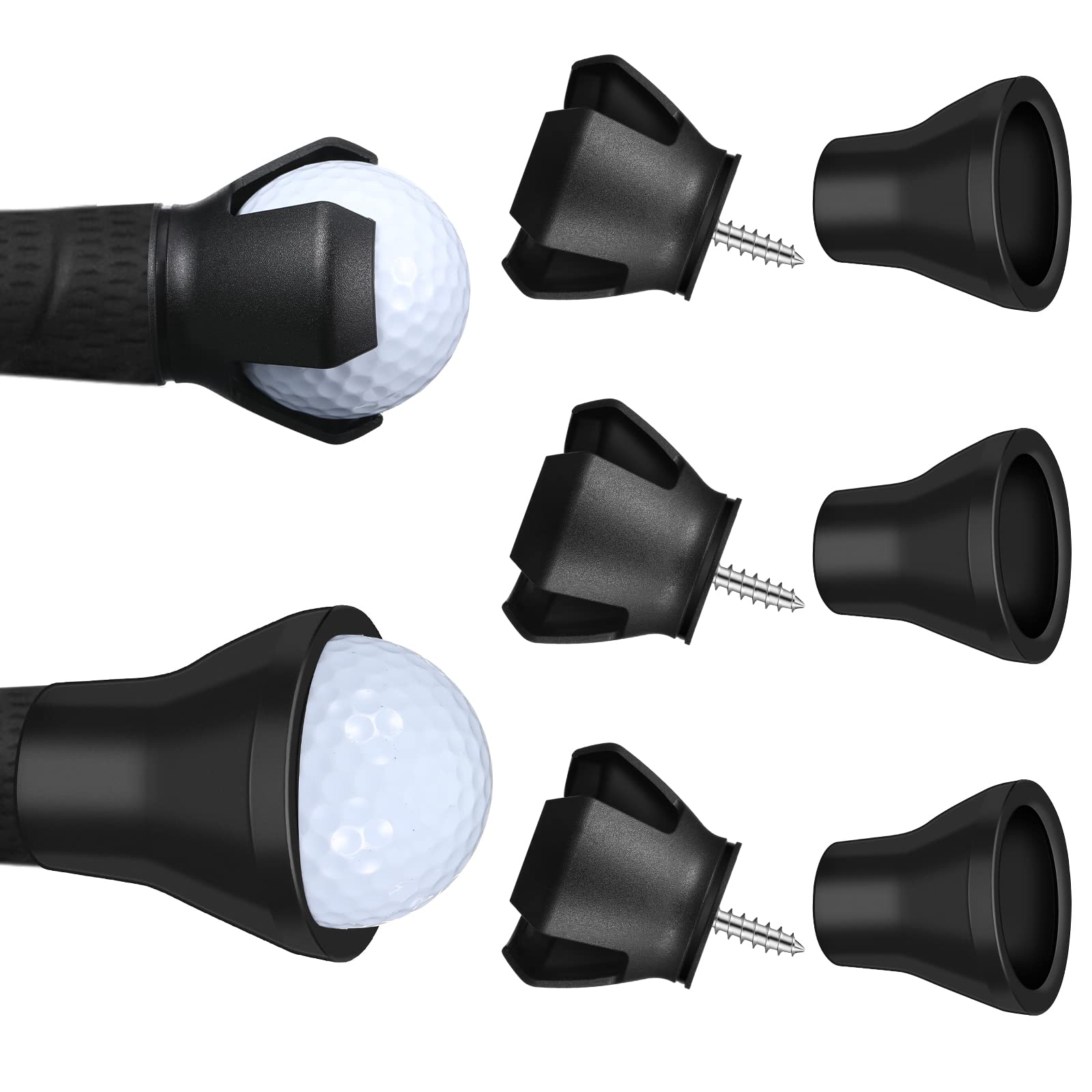 Deekin 6 Pcs Golf Ball Retriever Lightweight Back Saver Suction Cup and 3 Prongs Ball Grabber for Putter Golf Picking Accessories Golfer Gifts