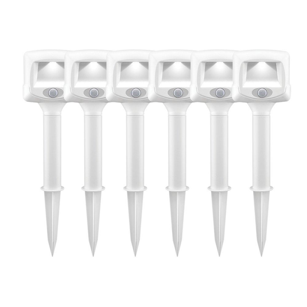 Mr. Beams MBN580 NetBright Technology LED Path and Deck Lights, Outdoor Garden Landcape Lighting, Wireless with Motion Sensor Detection (6-Pack), White