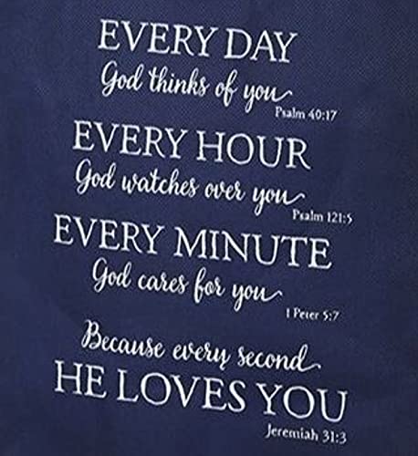 Christian Brands God Loves You Blessing Tote Bag, Blue, Large