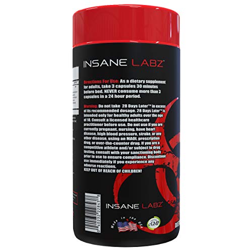 Insane Labz 28 Days Later Men’s Test Booster, Increase Stamina, Endurance, Strength and Lean Muscle Mass, 30 srvgs, 90 Capsules