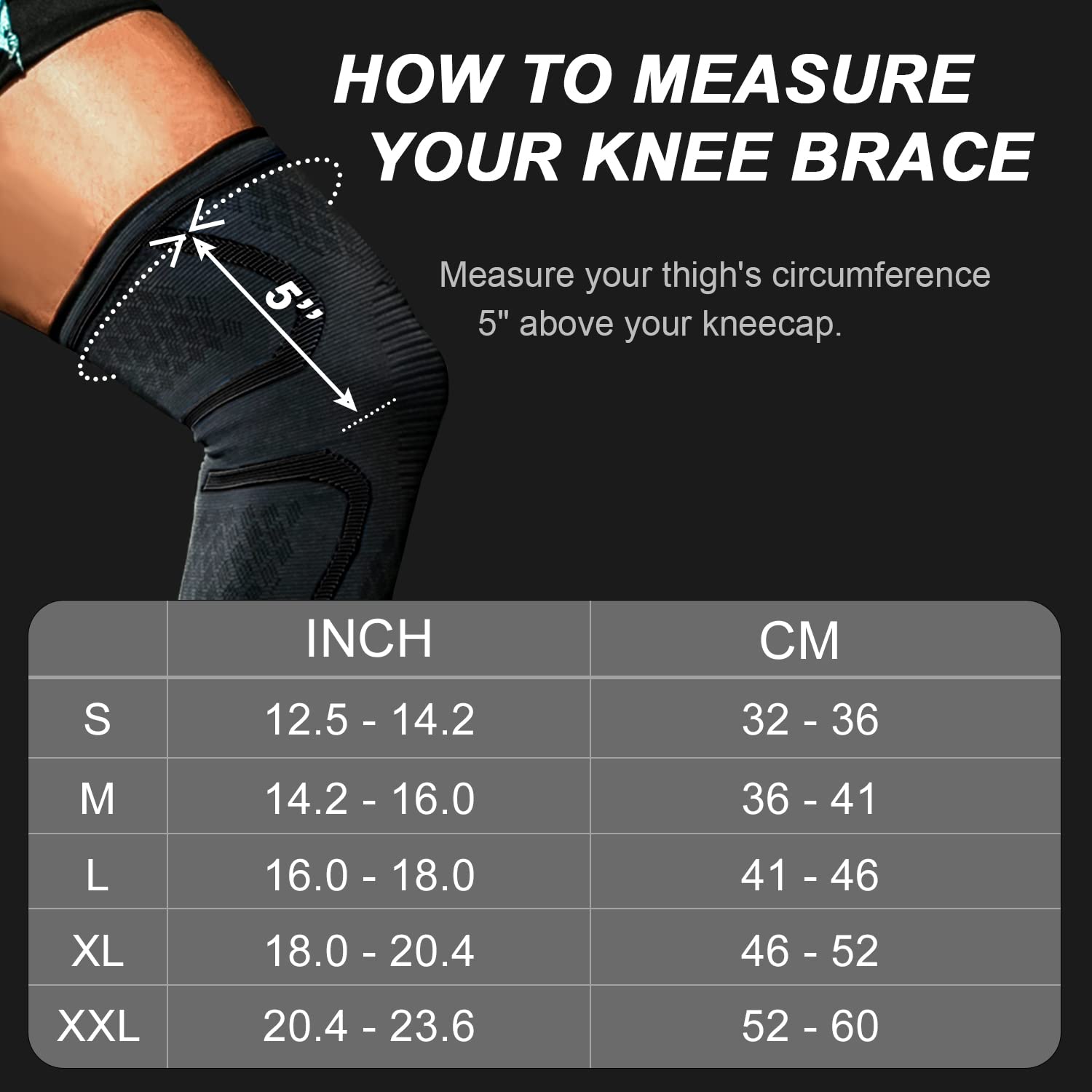 CosySun 2 Pack Knee Brace Knee Compression Sleeve Support for Men Women Knee Pads for Running Hiking Meniscus Tear ACL Arthritis Joint Pain Relief L Black