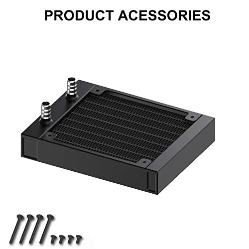 Clyxgs Water Cooling Radiator, 12 Pipe Aluminum Heat Exchanger Radiator with Tube for PC CPU Computer Water Cool System DC12V 120mm