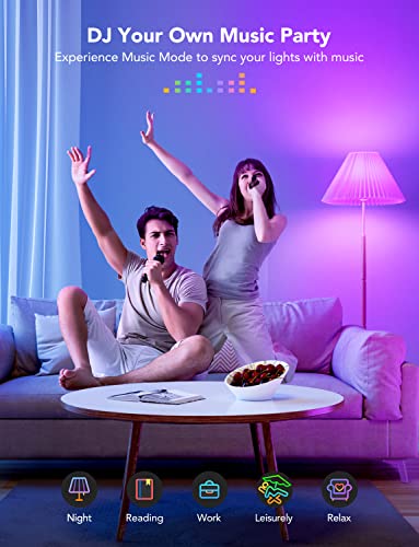 Govee Smart A19 LED Light Bulbs, 1000LM RGBWW Dimmable, Wi-Fi & Bluetooth Color Changing Light Bulbs, Works with Alexa & Google Assistant No Hub Required, 75W Equivalent Smart Bulbs, 2 Pack