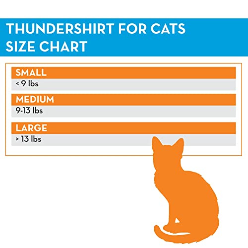 Thundershirt Classic Cat Anxiety Jacket, Heather Gray, Medium (9 to 13 lbs), THU-009