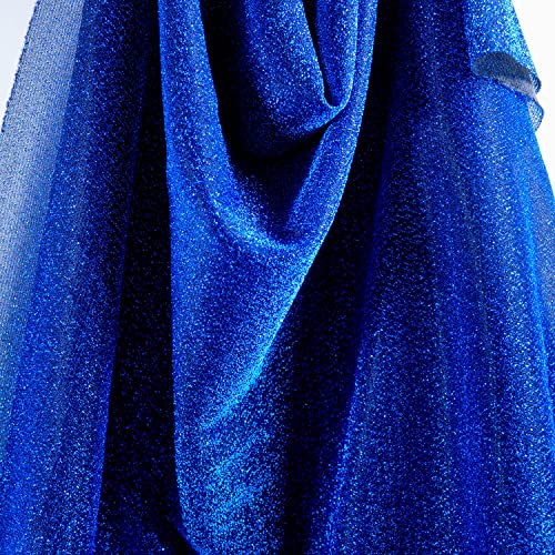 Glitter Netting Fabric by The Yard Width 58Inches Entelare (Royal Blue 2yards)