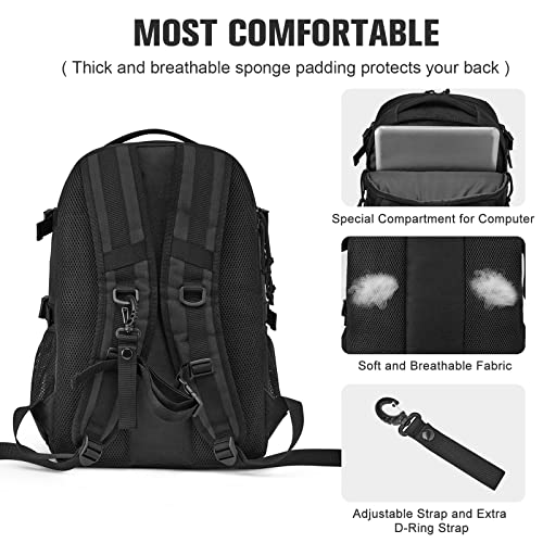 G4Free Travel Work Laptop Backpack for Men Women Heavy Duty Water Resistant Casual Business Daypack Fits 15.6 Inch(Black)