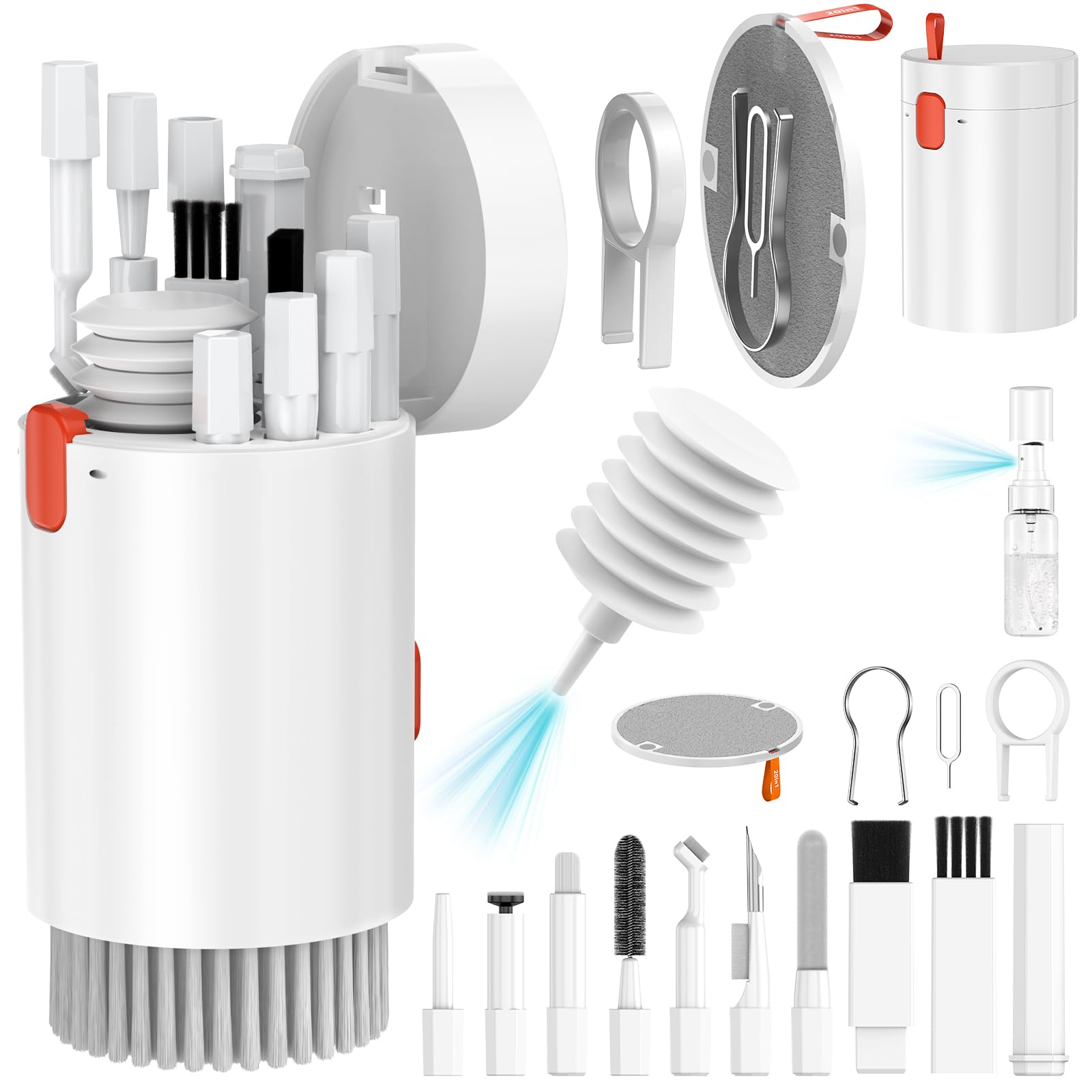 Cleaner Kit for Laptop Screen Keyboard iPhone Airpods,20 in 1 Electronic Multi-Tool Cleaning Kit for iPad Pro Camera Computer Headphone,with Blower & Screens Cleaners Spray,Easy to Store-Polislime