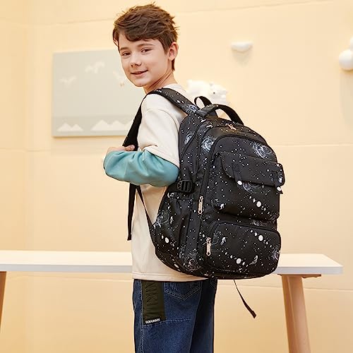 Joyfulife School Backpack for Boys Backpack with Lunch Box Lightweight Galaxy Elementary Primary Kids BookBags School Bag Teen Backpack Set