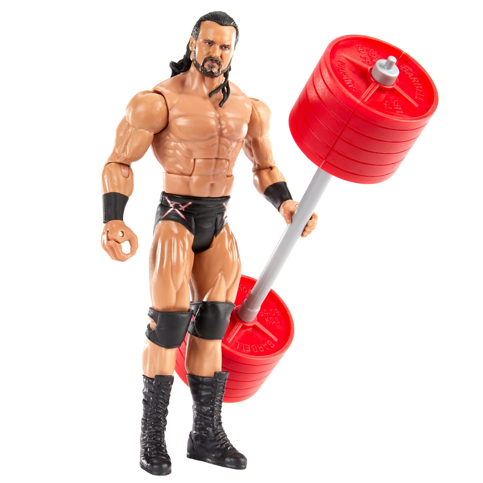 WWE Wrekkin Series 7 Drew McIntyre 6 in Action Figure with Slamming Action Gripping Hands and Bendable Barbell Weights Accessory Poseable 6 in Gift for Ages 6 Years Old and Up