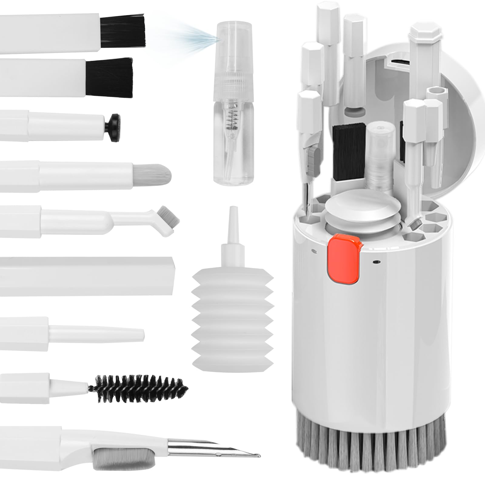 Cleaner Kit for Airpods, Earbuds Cleaning kit for Airpods Pro 1 2 3, Phone Cleaner kit with Brush for Bluetooth Earbuds Cleaner, Wireless Earphones,iPhone,Laptop, Camera (Pro White)