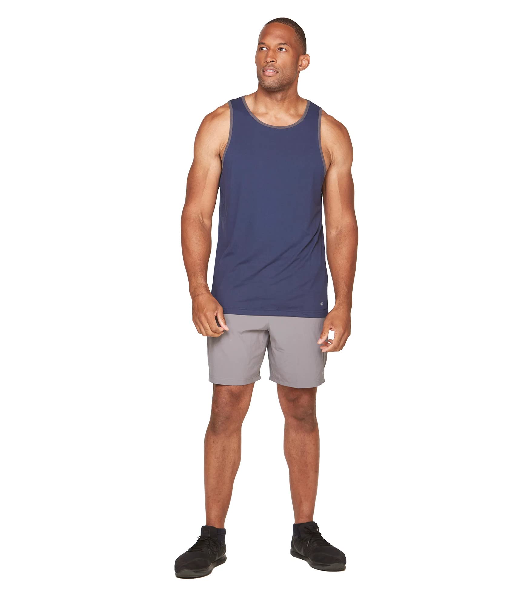 Colosseum Active Men's Performance Four Way Stretch Weight Lifting Tank Top (Navy, Small)