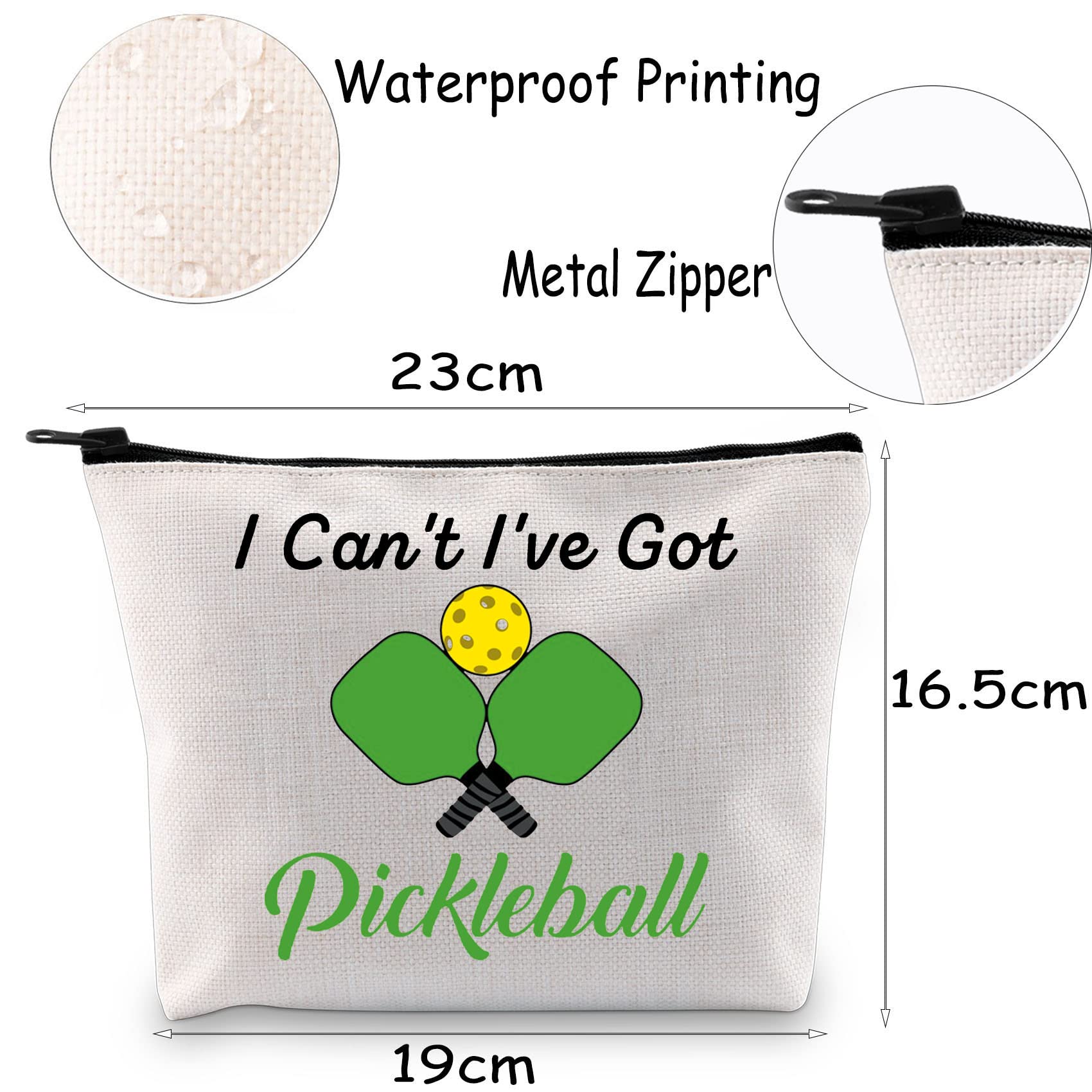 MNIGIU Pickleball Lover Gift Pickleball Player Makeup Bag I Can't I've Got Pickleball Zipper Pouch (Pickleball bag)
