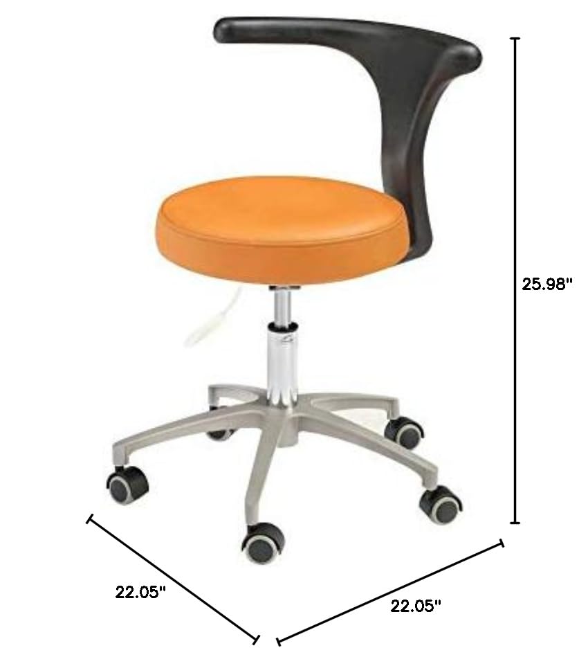 Global-Dental Office Stool Doctor's Assistant's Adjustable Mobile Chair Microfiber Leather