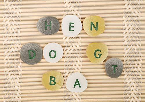 Yellow Door YD-9 Uppercase Alphabet Learning Pebbles for Kids, Kindergarten Grade to 3 Grade, 5" H, 3" L, 3" W