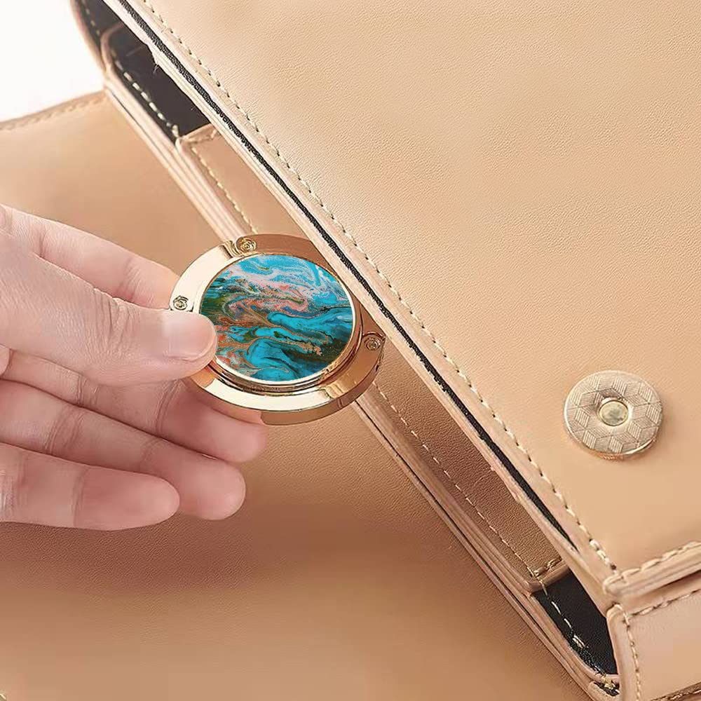 CSGTSWGS Purse Hook, (4 PCS) Purse Hanger Folding Purse Holder for Table Handbag Storage and so on,Premium Women's Handbag Hanger(Red Orange Brown Blue)